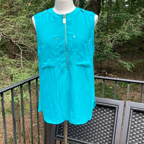 MICHAEL Michael Kors | Tops | Michael Kors Sleeveless Teal Top With 2 ...